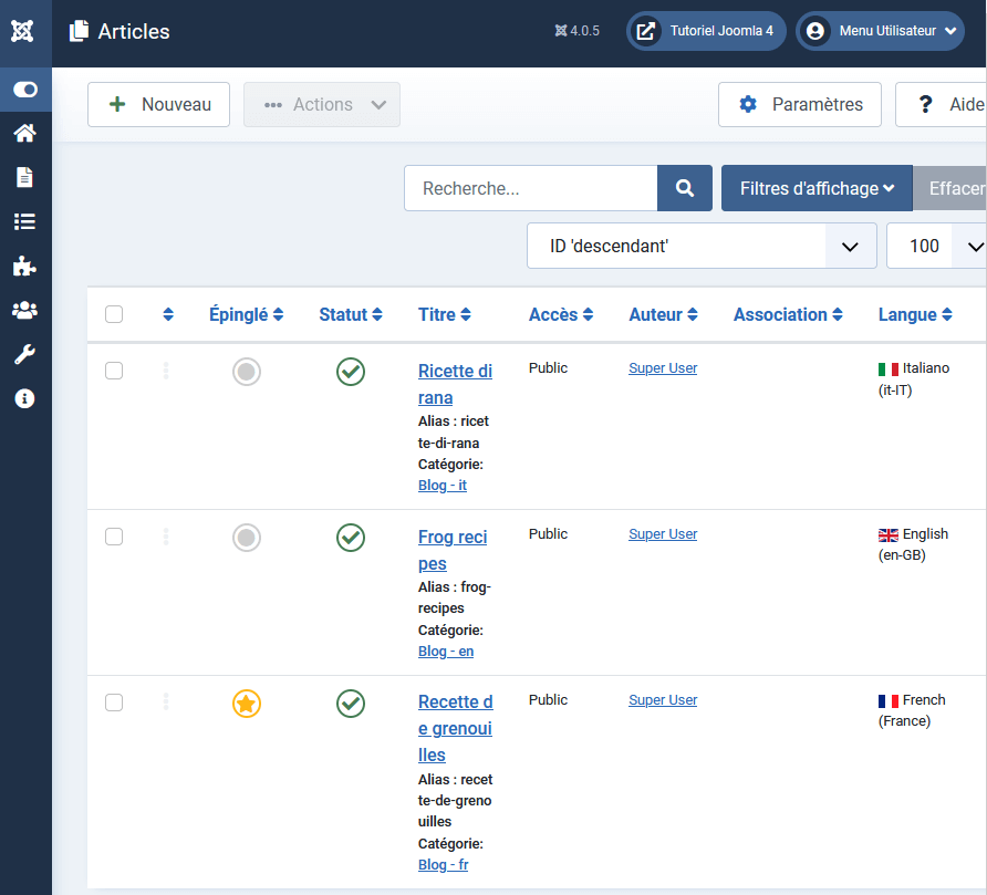 Comment créer un site multilingue avec Joomla 4